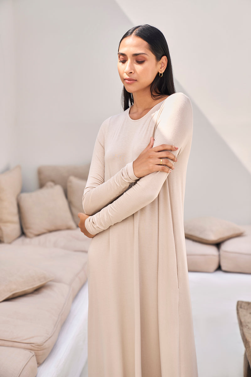 Sand Skin Long Sleeves Dress (Natural) – SandByShirin